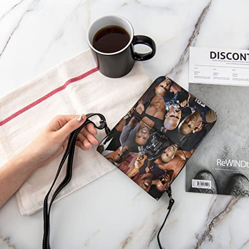 KIANSLA Shemar Moore Collage Small Crossbody Cell Phone Bag For Women'S, Portable Multifunction Shoulder Bag Card Hold Purse,With Removable Shoulder Strap