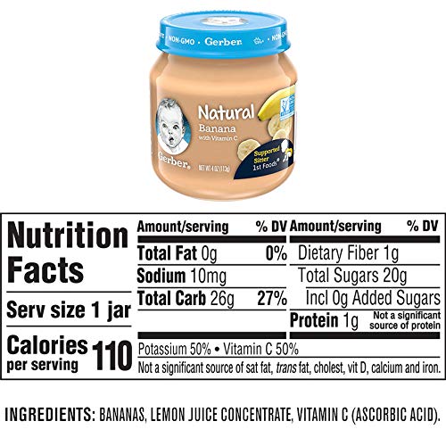 Gerber 1st Foods Natural Jars Variety Pack, 3 Apple, 3 Banana, 3 Carrot, 3 Pear, 12 CT