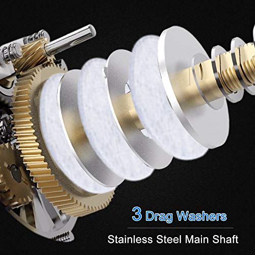 Sougayilang Baitcasting Reel, 7.0:1 Gear Ratio Super Smooth Power, 9 + 1 Shielded Ball Bearings Anti-Corrosion Baitcaster Reel Fishing Reel(Right)
