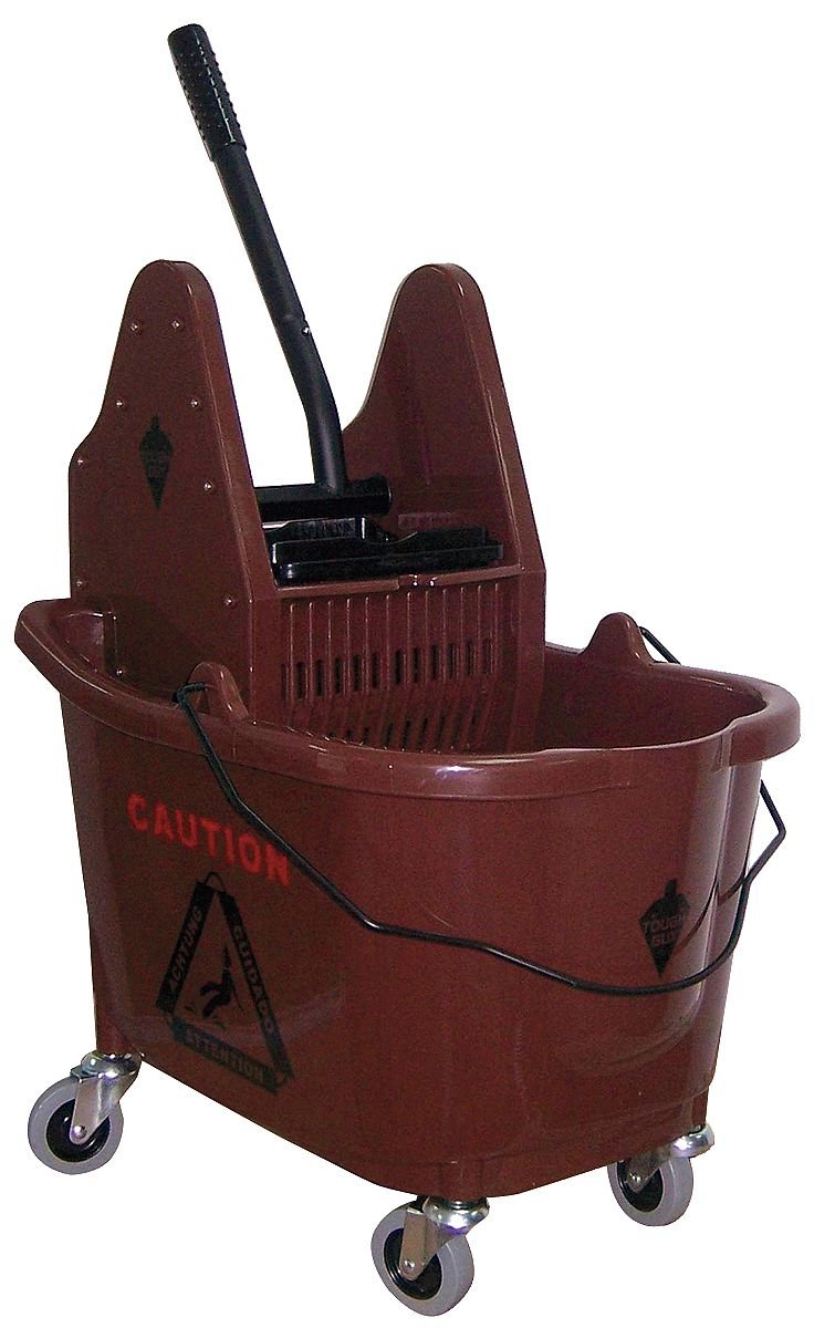 Mop Bucket and Wringer, 8-3/4 gal, Brown