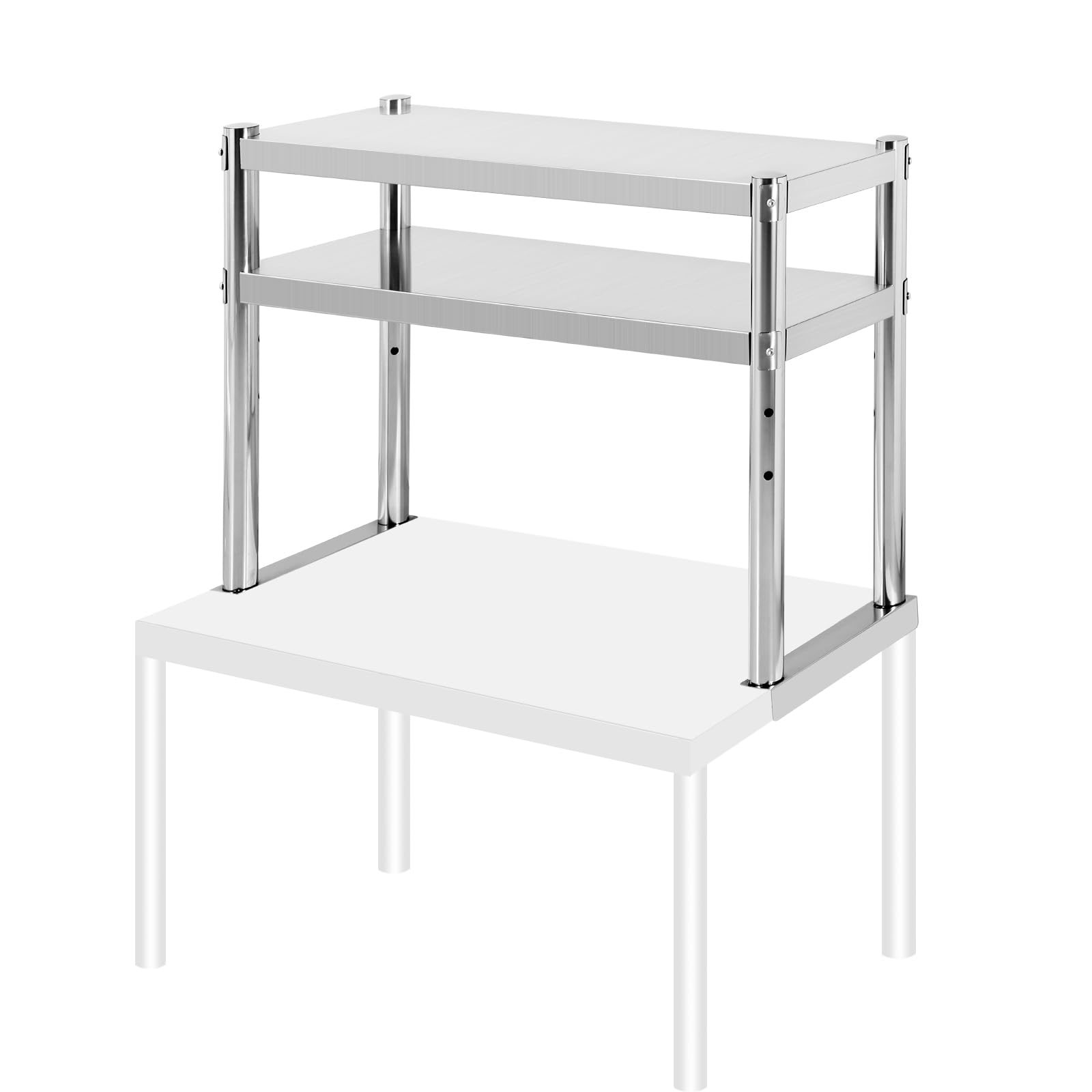 OUKIDR Stainless Steel Double Overshelf, Commercial Double Overshelf 2 Tier for Prep & Work Table in Kitchen, Restaurant & Home,12" X 36"