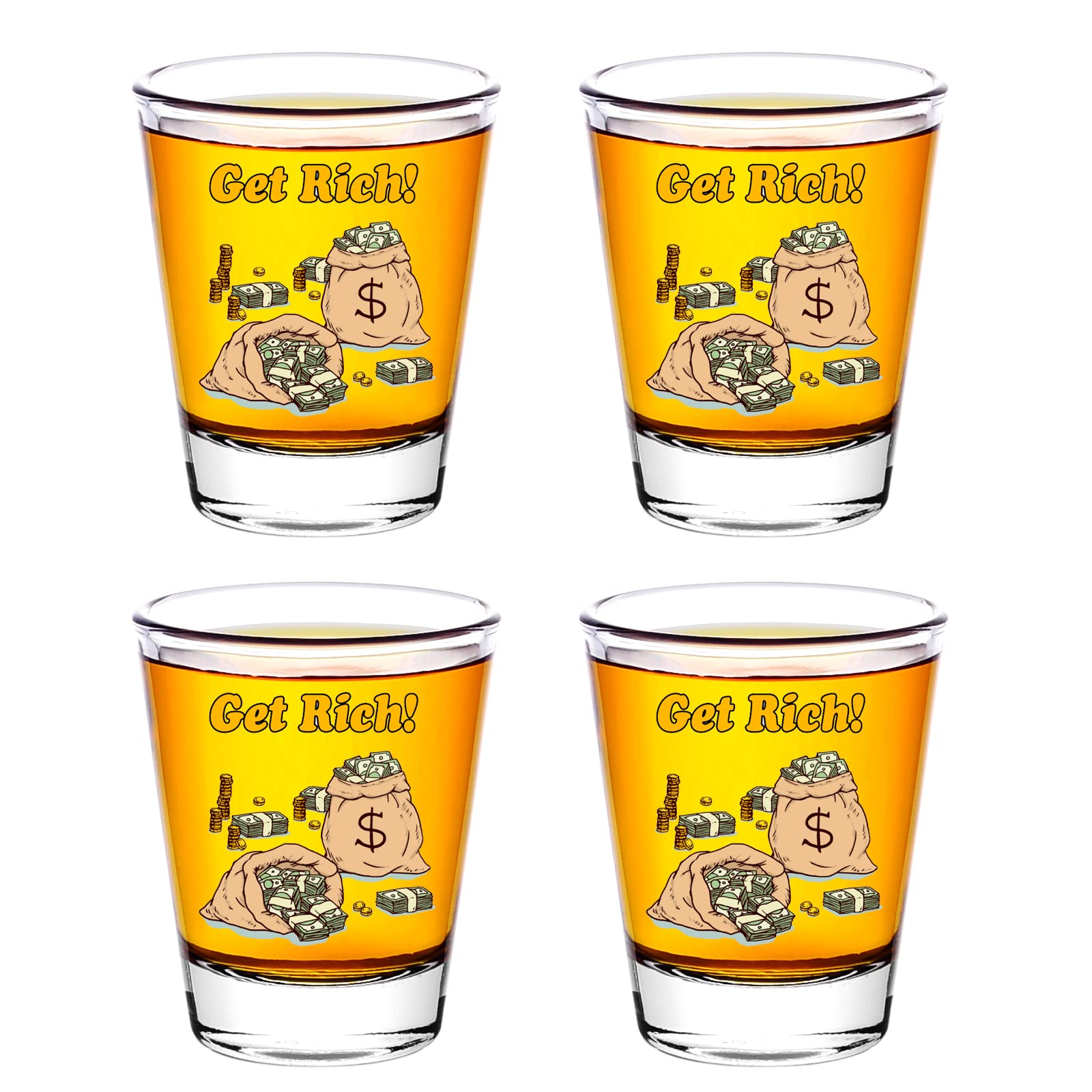 HOMEYUT Shot Glasses, 1.5oz Color Changing Shot Glasses Set of 4/Super Cute Ornate Shot Glasses/Funny Glasses/Heavy Base Shot Glass Set/Tequila Shot