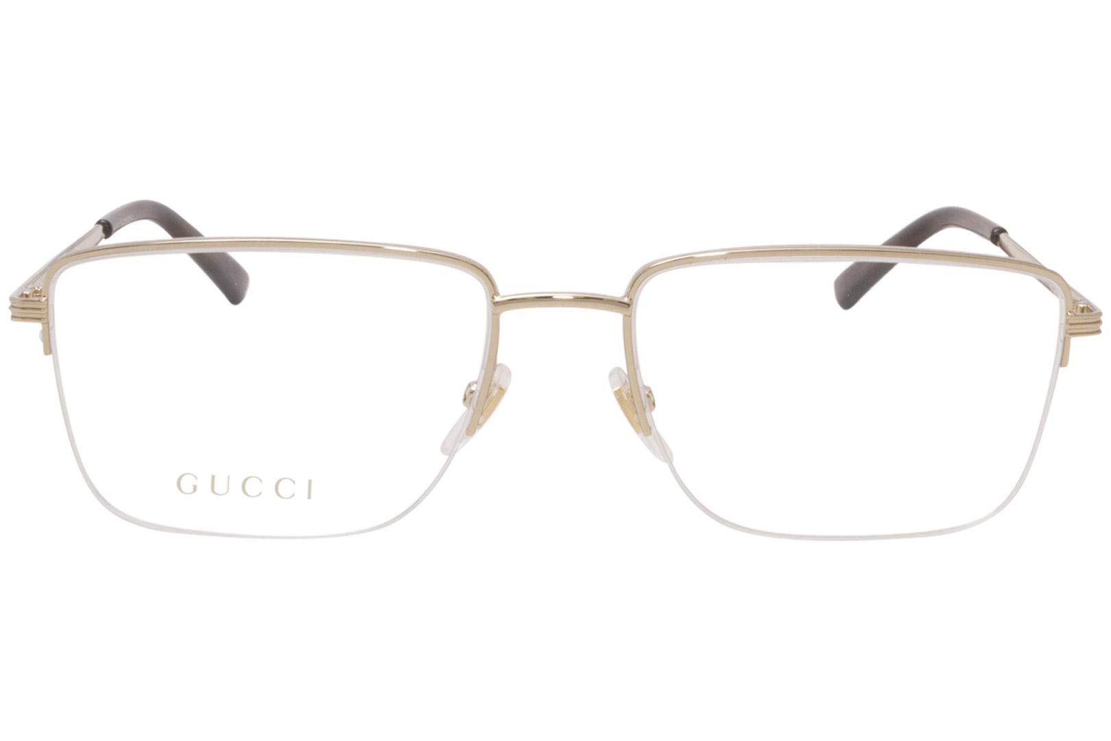 Gucci GG0834O 004 Eyeglasses Men's Gold/Havana Semi Rim Optical Frame 58mm