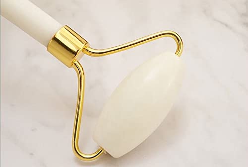 SENSE ISLAND Face Roller Jade Roller for Face, Eye Skin Care, Genuine Jade Stone Facial Roller Massager(White)