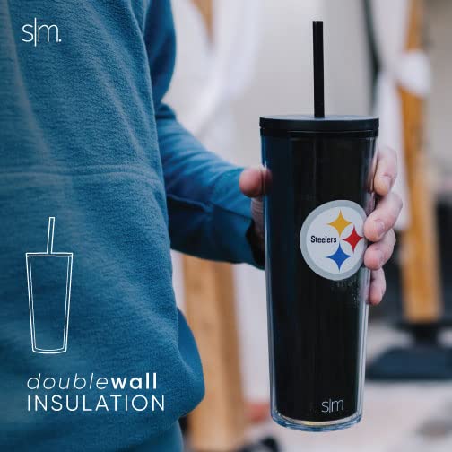 Simple Modern Officially Licensed NFL San Francisco 49ers Plastic Tumbler with Lid and Straw | Lightweight Travel Iced Coffee Cups, Cold Brew, Smoothie, or Tea Cup | 24oz | Classic Collection