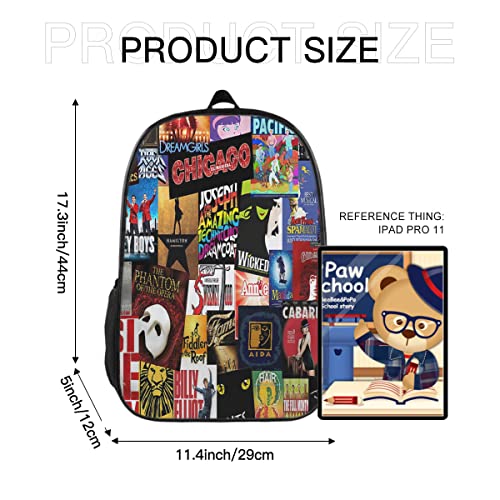 New York Musical Backpack Student Backpack Cartoon Backpack Student Schoolbag Notebook Backpack