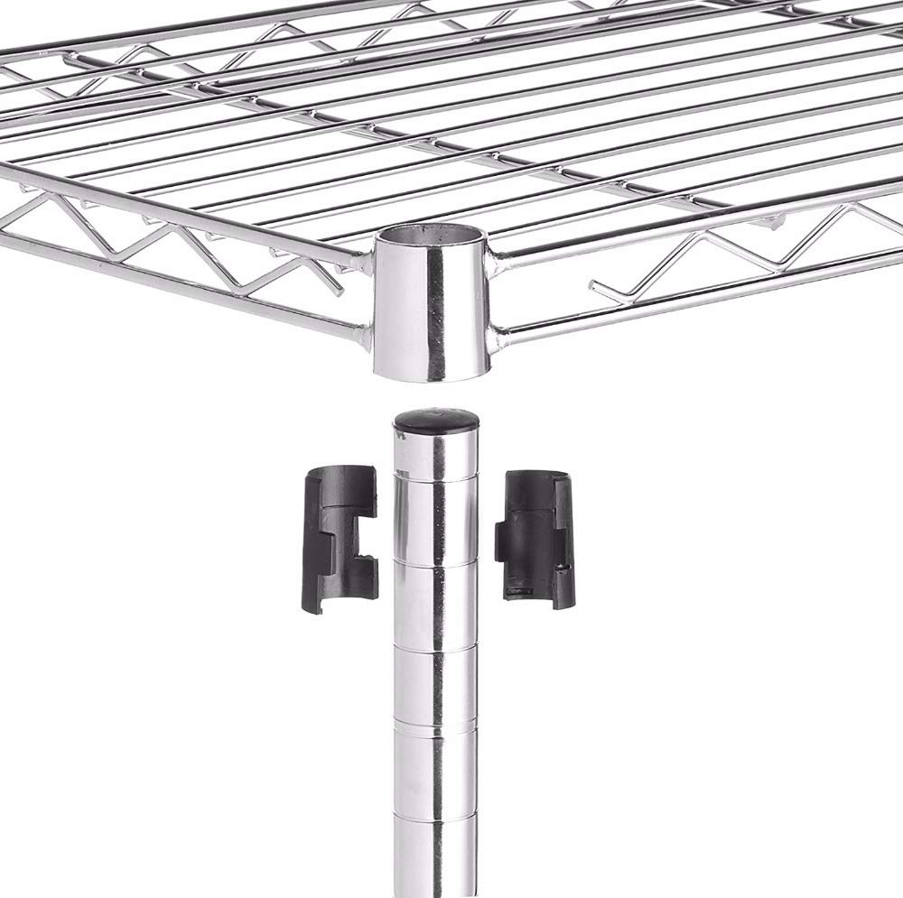 Simple Deluxe Heavy Duty 5-Shelf Shelving Unit, 35" D x 18"W x 70" H, 35 x 18 x 70‘’, Chrome