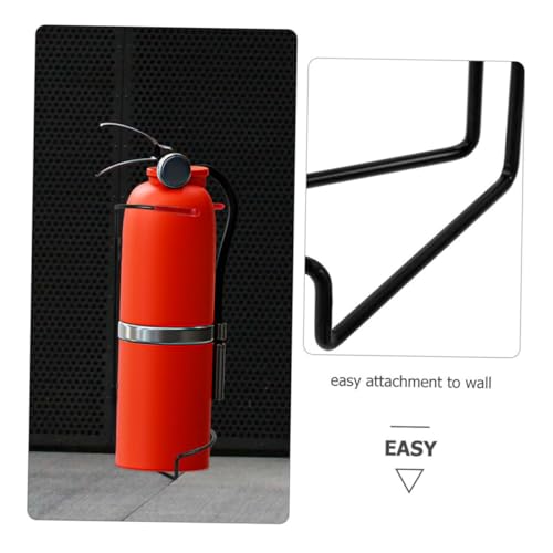NESTINGHO 4pcs Fire Extinguisher Hanger Fire Extinguisher Hook for Vehicle Fire Extinguisher Wall Bracket Dry Extinguisher Hanger Chemical Extinguisher Bracket Extinguisher Hooks Steel Black