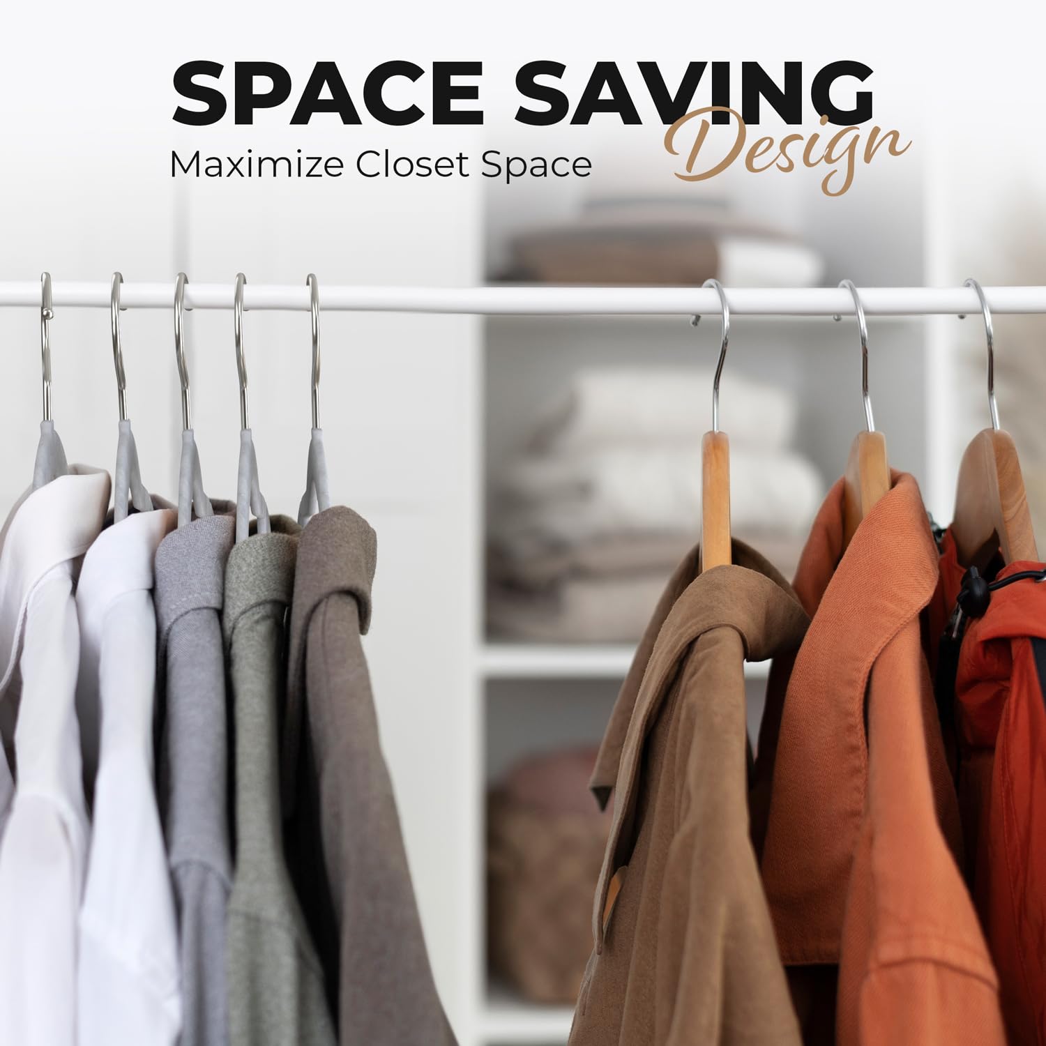 Our Modern Space 100 Pack Velvet Hanger for Shirt Pants Dresses Skirts Suits Jackets - Slim Space Saving Design - Standard Coat Hanger - Sturdy & Durable Design with Shoulder Grooves Hook - Black