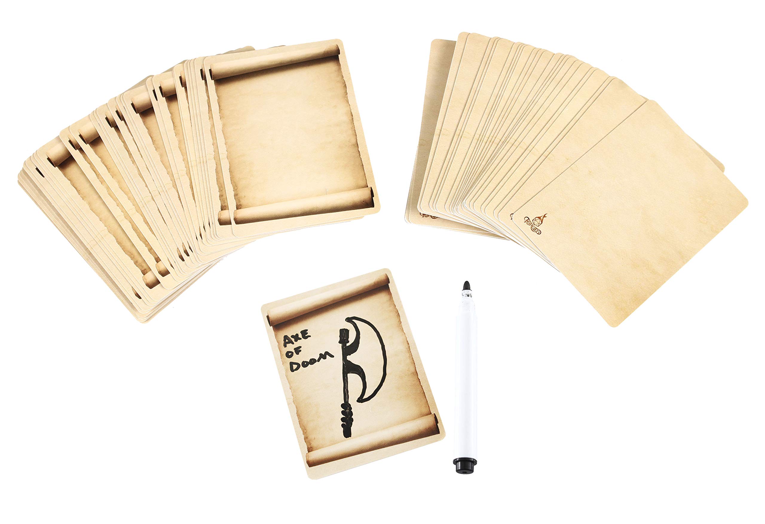Forged Dice Co Blank Dry Erase Spellbook Card-Deck - Pack of 2 - Standard Card Style Fits Forged Dice Co Spell Card Books - Works Great for Making Custom D&D Spellbook Cards