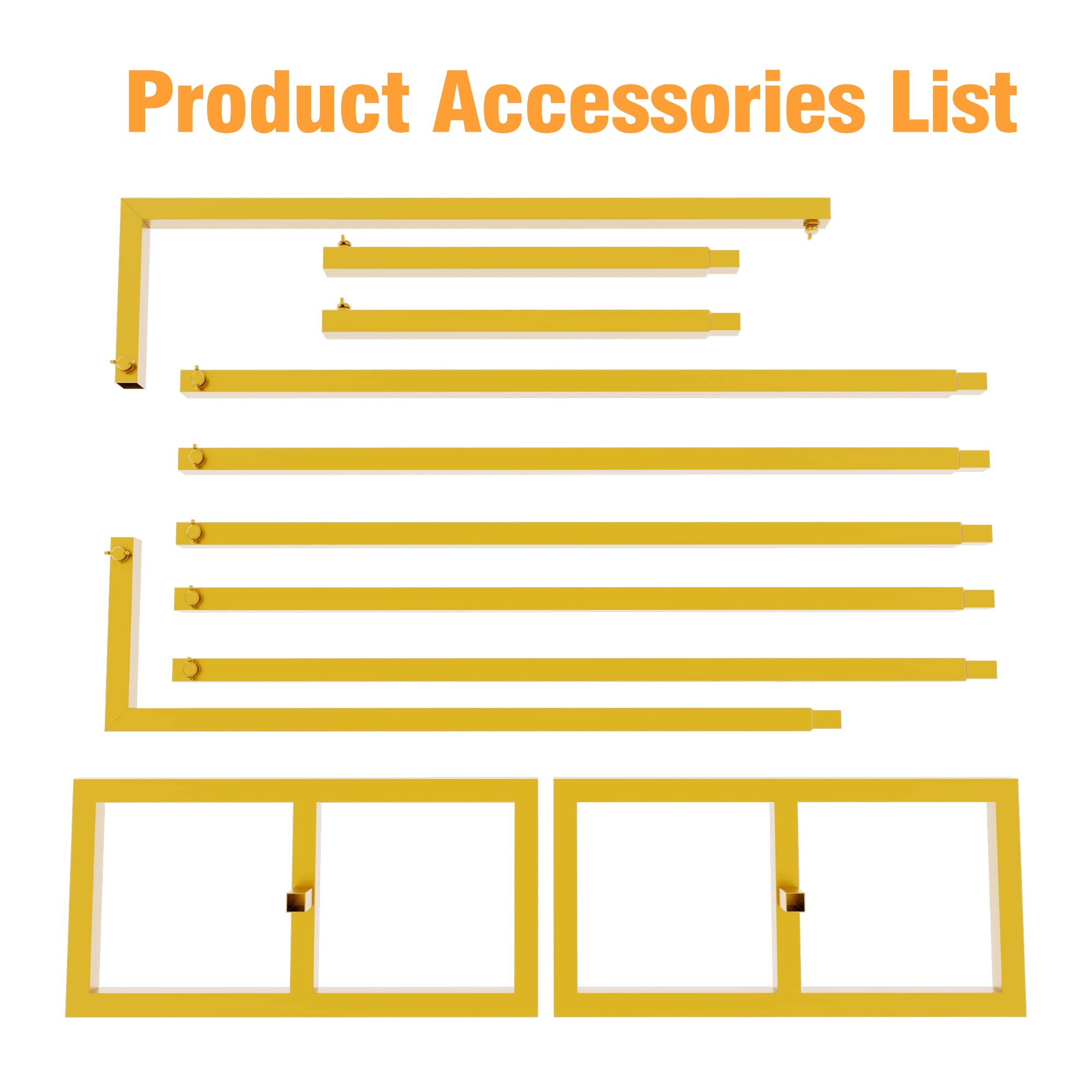 Heavy Duty Backdrop Stand 8ft x 8ft Gold Pipe and Drape Backdrop Stand Kit Adjustable Metal Backdrop Sand for Wedding Photobooth Exhibition Decoration