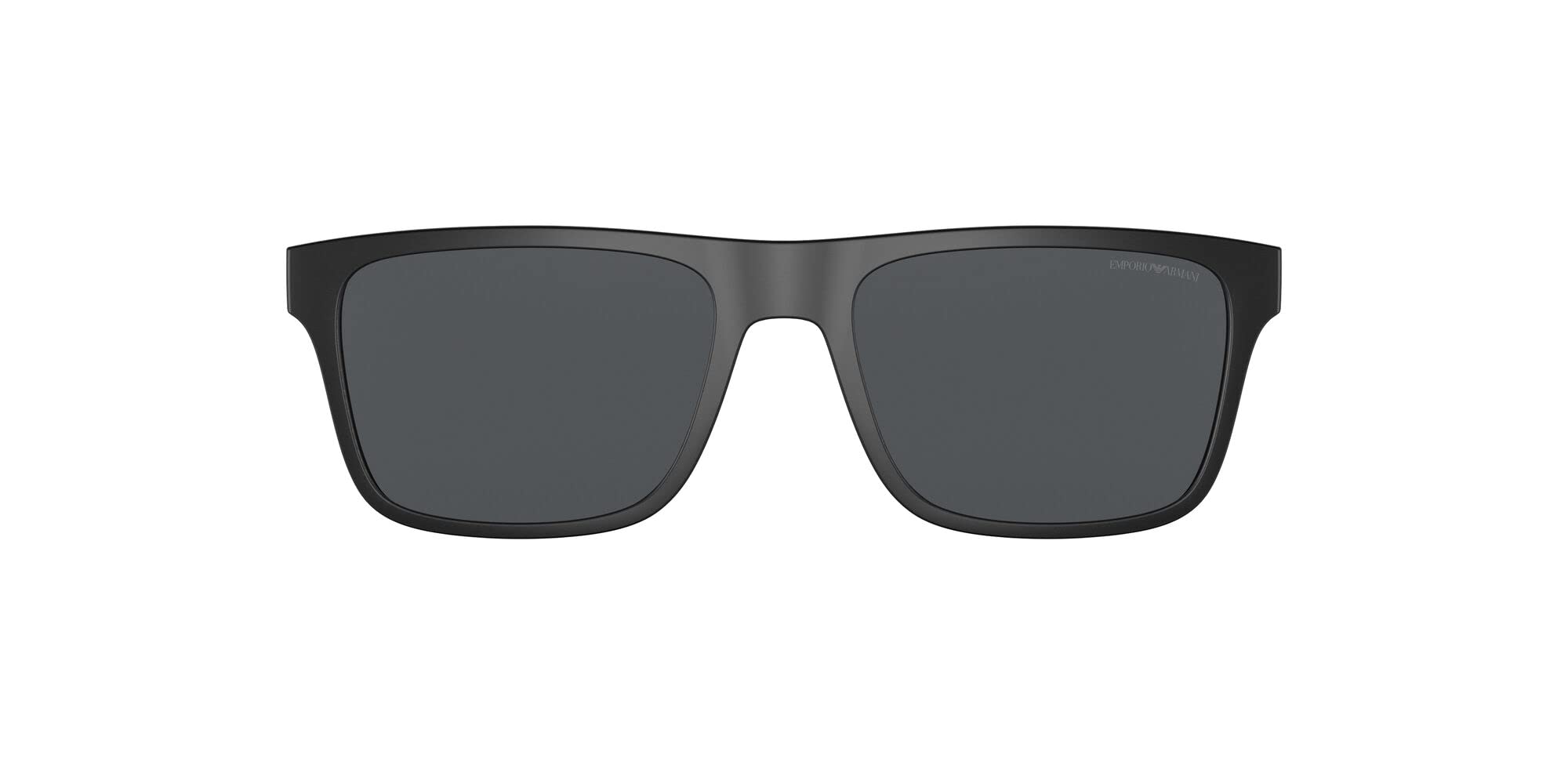 Emporio Armani Men's EA4115C Clip-on Sunglasses for Rectangular Prescription Eyewear Frames, Matte Blue/Dark Grey, 54 mm