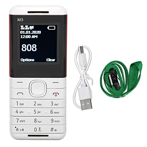 Unlocked Cell Phone for Seniors, 1000mAh Dual SIM Mobile Phone Big Button Cell Phone with Charging Cable and Lanyard, Mini Phone for Elderly Kids