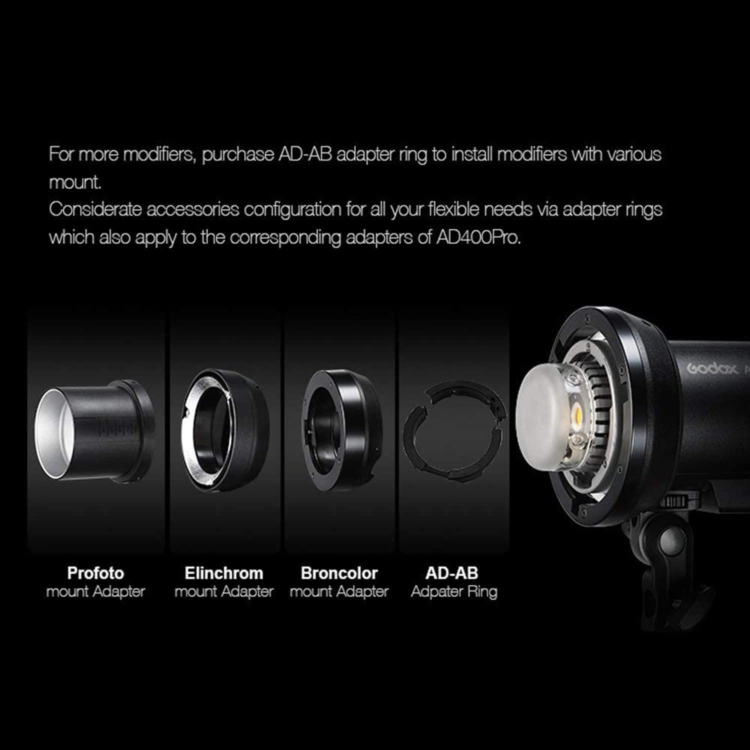 GODOX AD300 Pro Godox AD300Pro Godox Flash for Canon Sony Nikon Fuji Olympus Panasonic Camera,TTL 2.4G HSS 1 / 8000s Outdoor Strobe with 2600mAh Lithium Battery,320 Full Power Flashes