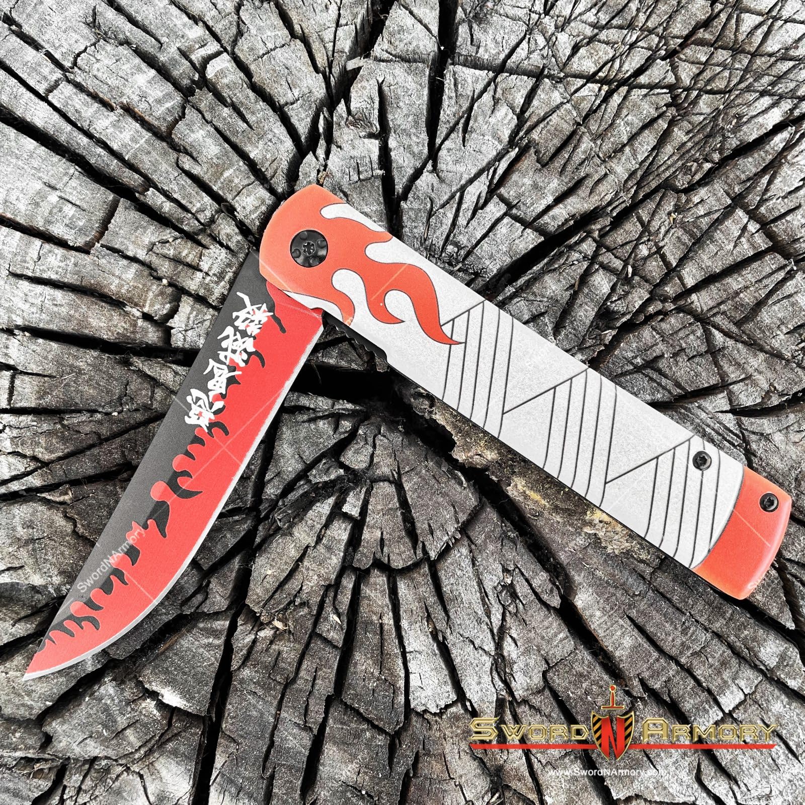 Munetoshi 9” Demon Killer Anime Spring Assisted Folding Pocket Knife Nine Styles Rengoku
