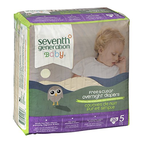 Seventh Generation Overnight Diapers, Size 5, 20 Count