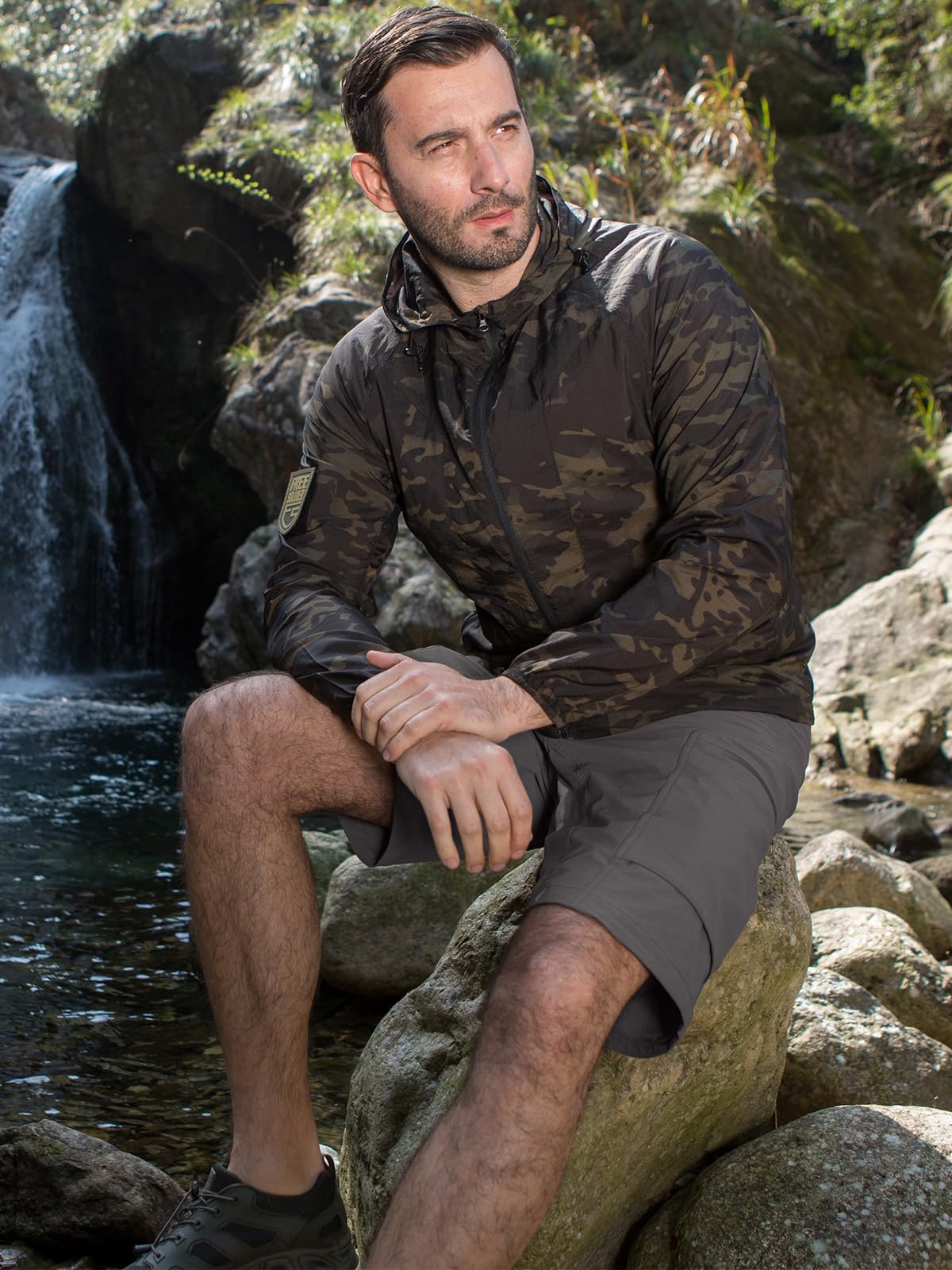FREE SOLDIER Men's Lightweight Breathable Quick Dry Tactical Shorts Hiking Cargo Shorts Nylon Spandex(Gray 38Wx12L)