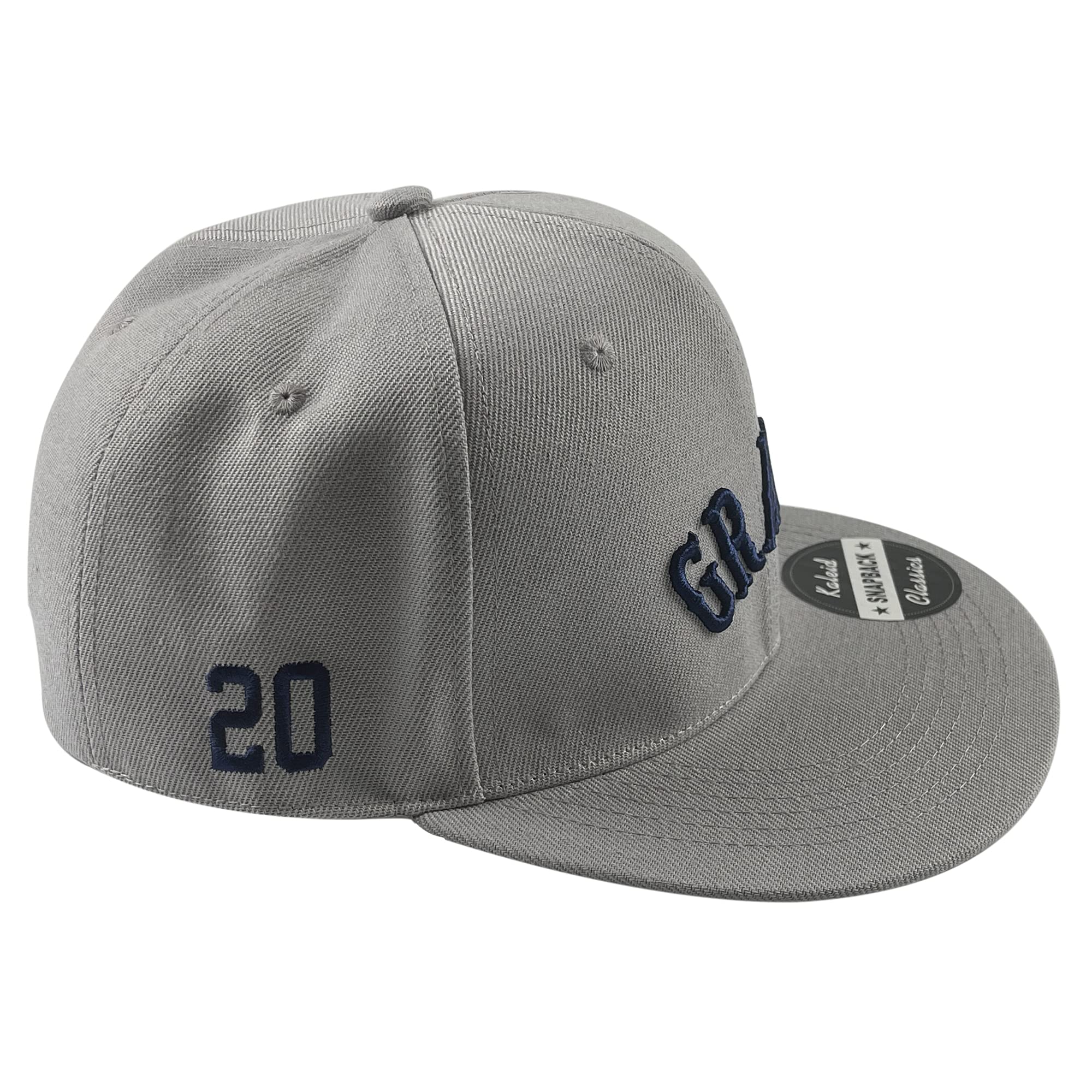 giftwell 20 Josh Gibson Snapback Hat Homestead Grays Negro National League Baseball Cap Embroidered, Grey-2, 7-7 58