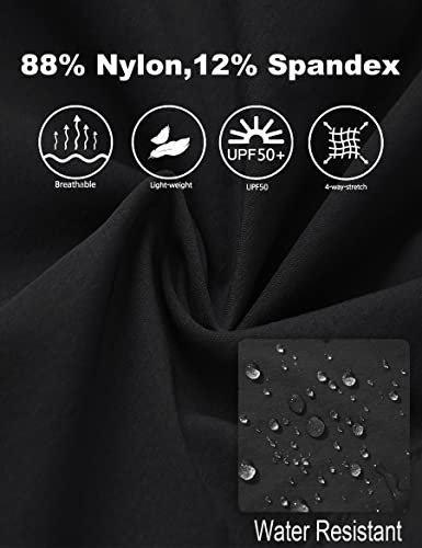 ZUTY Women's 6" Hiking Cargo Shorts Quick Dry Water Resistant Lightweight with Zipper Pockets UPF 50+ for Women Golf Athletic Black L