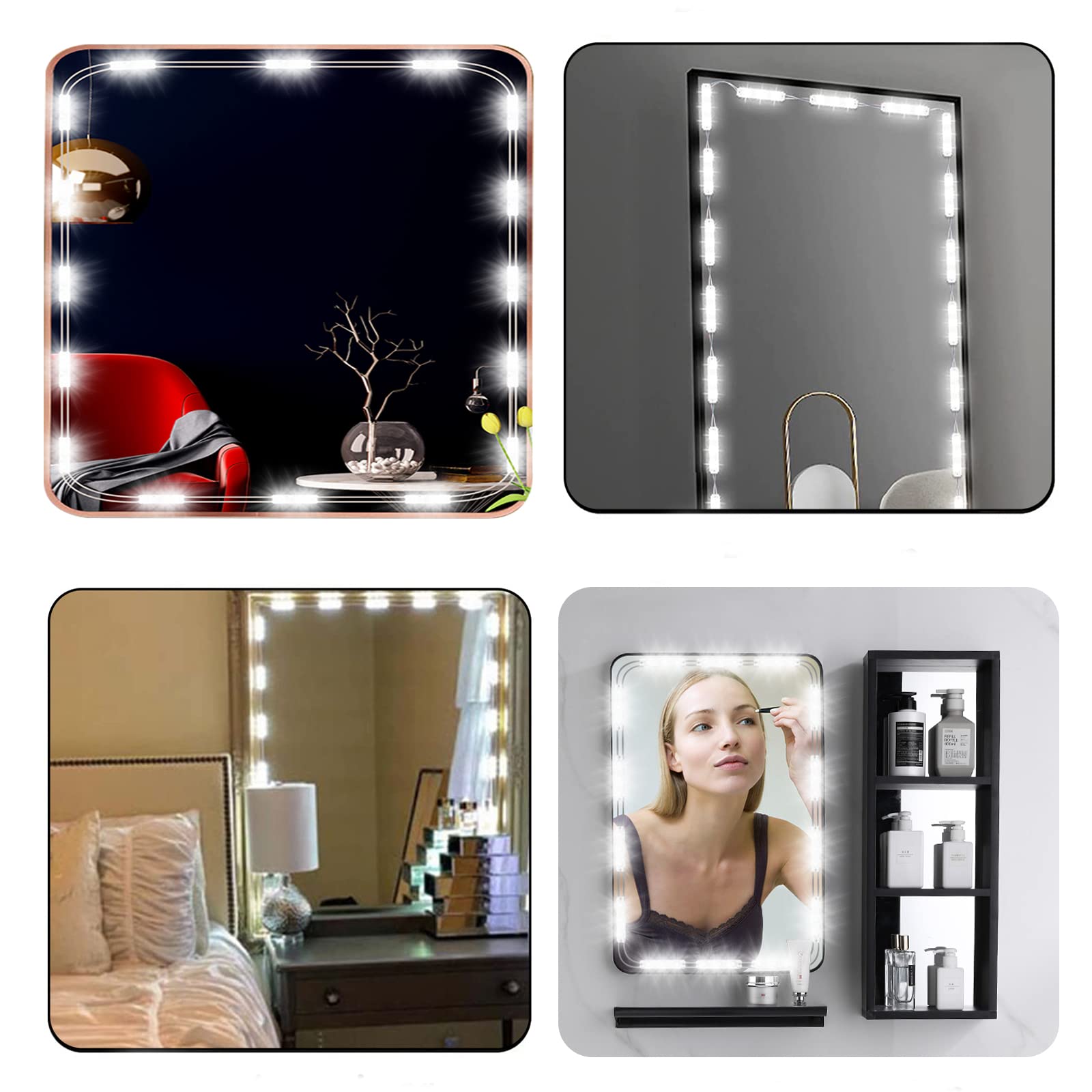 LED Vanity Lights,Hollywood Style Vanity Lights for Mirror,14ft Ultra Bright Mirror Lights for Full Body Mirror&Body Mirror (Mirror Not Included)