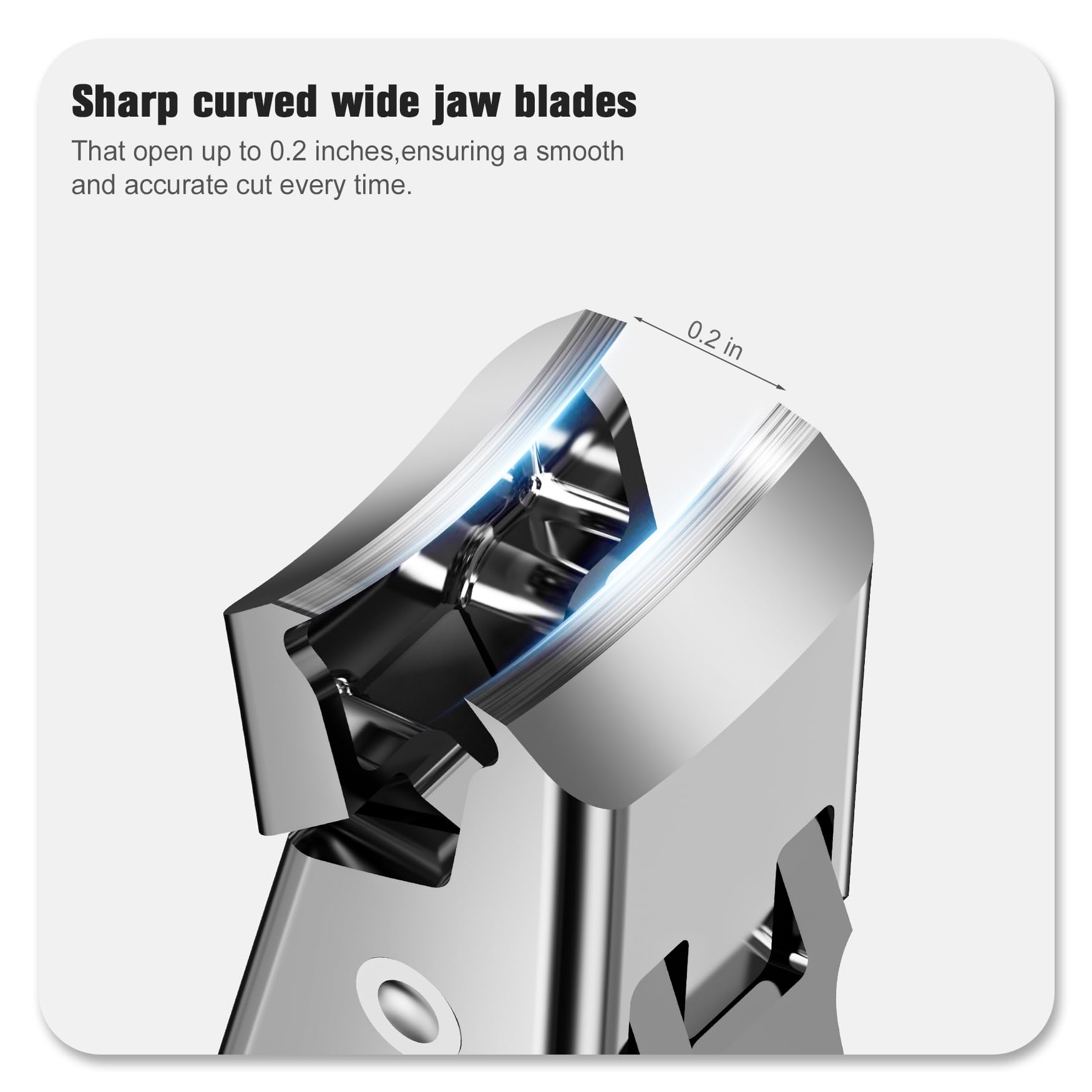 FERYES Nail Clippers for Thick Nails with Catcher, Soft Grip Rubber Handle Fingernail Clippers for Effortless Nail Care, Precision & Powerful Thick Nail Cutter for Senior, Men and Women
