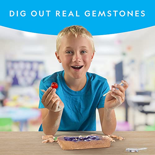 NATIONAL GEOGRAPHIC Mega Gemstone Dig Kit β Dig Up 15 Real Gemstones and Crystals, Science Kit for Kids, Gem Digging Kit, Gift for Girls and Boys, Mining Kit, Rock Collection (Amazon Exclusive)