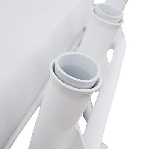 Fishmaster Original Leaning Post for Center Console Fishing Boats β Three Rocket Launcher Rod Holders, Rectractable Footrest, Flow Through Foam β White Upholstery/White Powder Coat