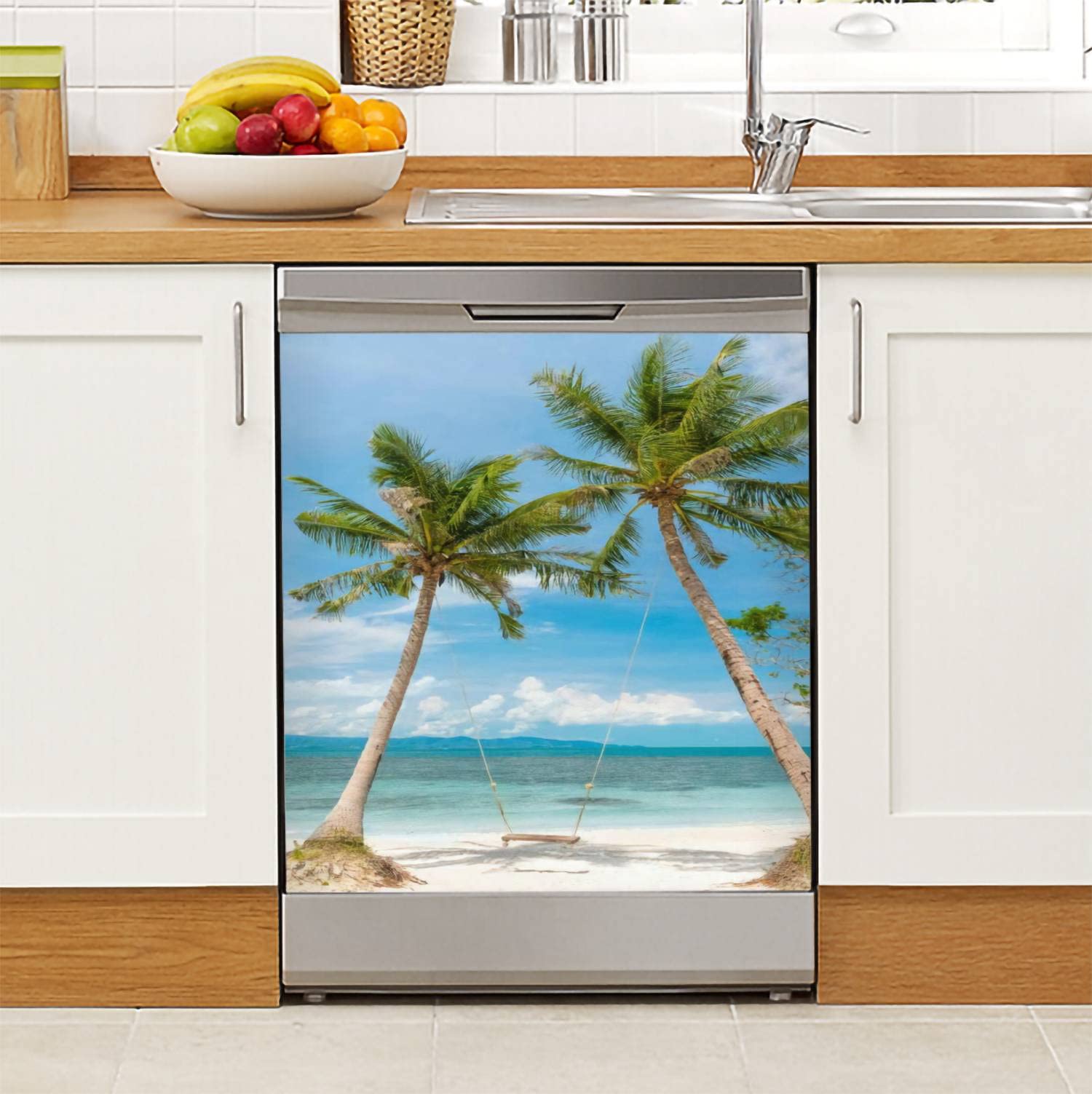 Dishwasher Magnet Cover Paradise Holidays on KOH Phangan Thailand Magnetic Refrigerator Stickers Decorative Appliance Cover Fridge Panels Metal Door Garage 23"Wx26"H