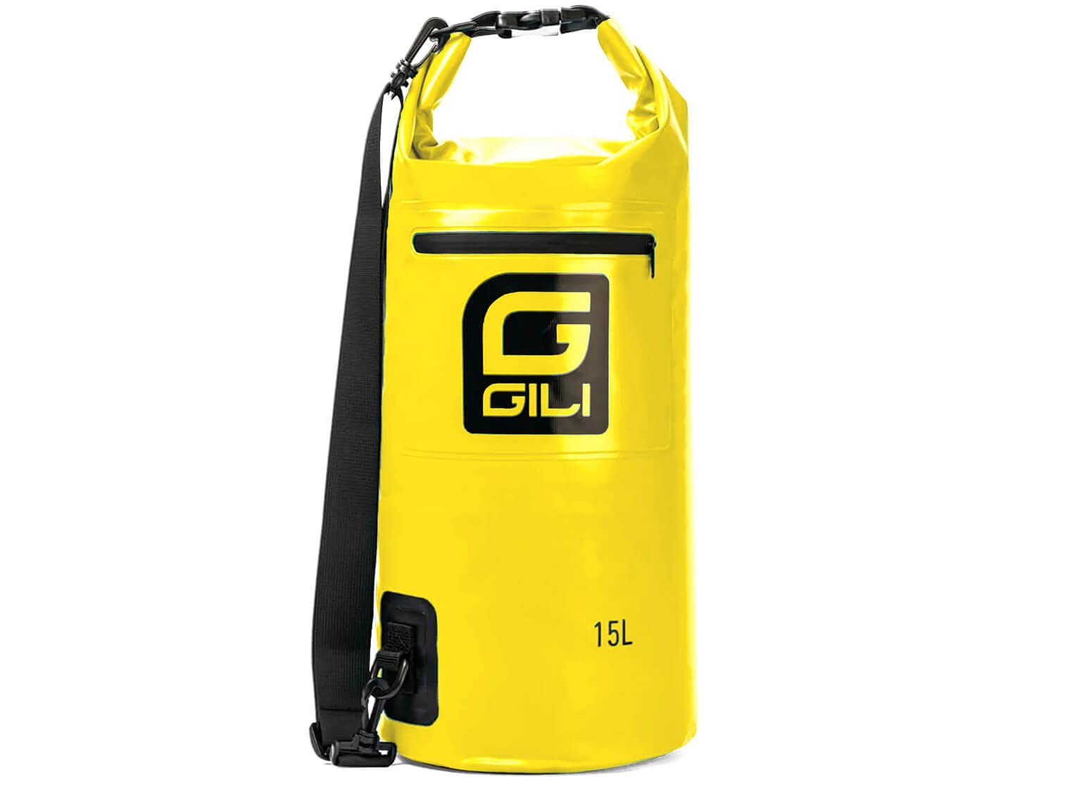 GILI Waterproof Dry Bag, Roll Top Compression Sack Keeps Gear for Paddle Boarding, Kayaking, Beach, Boating and Hiking | 15 Liters Made with heavy-duty, vinyl-coated fabric (Yellow, 15L)