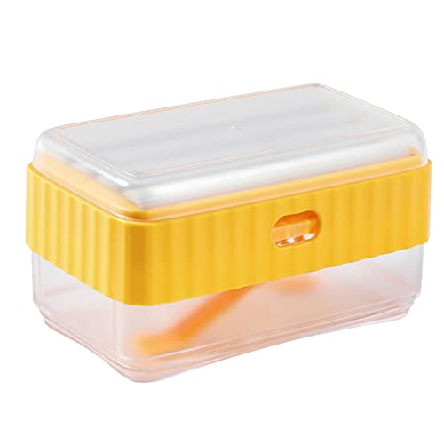 FOTABPYTI Soap Box, Soap Tray Decorative Storage Lathering for Bathroom (Yellow)