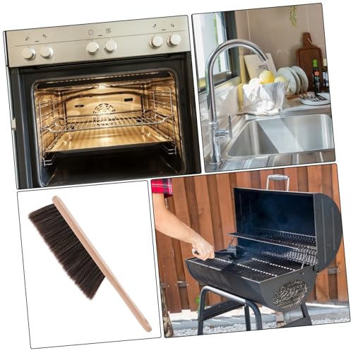MOLUCKFU BBQ Mesh Brush Whisk Brooms Carpet Cleaning Brush Cleaning Brushes for Household Use Sweeping Bed Brush Clothes Cleaning Brush Blanket Brush Fireplace Broom Replacement Wooden