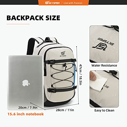 SKYSPER Laptop Backpack 25L Skateboard Travel Backpack for Men Women Business College Backpack(Off-white)