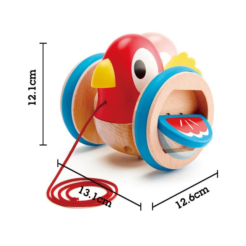 Hape Baby Bird Pull-Along | Wooden Wobbling & Flapping Pull Toddler Toy, Bright Colors Multicolor, L: 5.2, W: 5, H: 4.8 inch