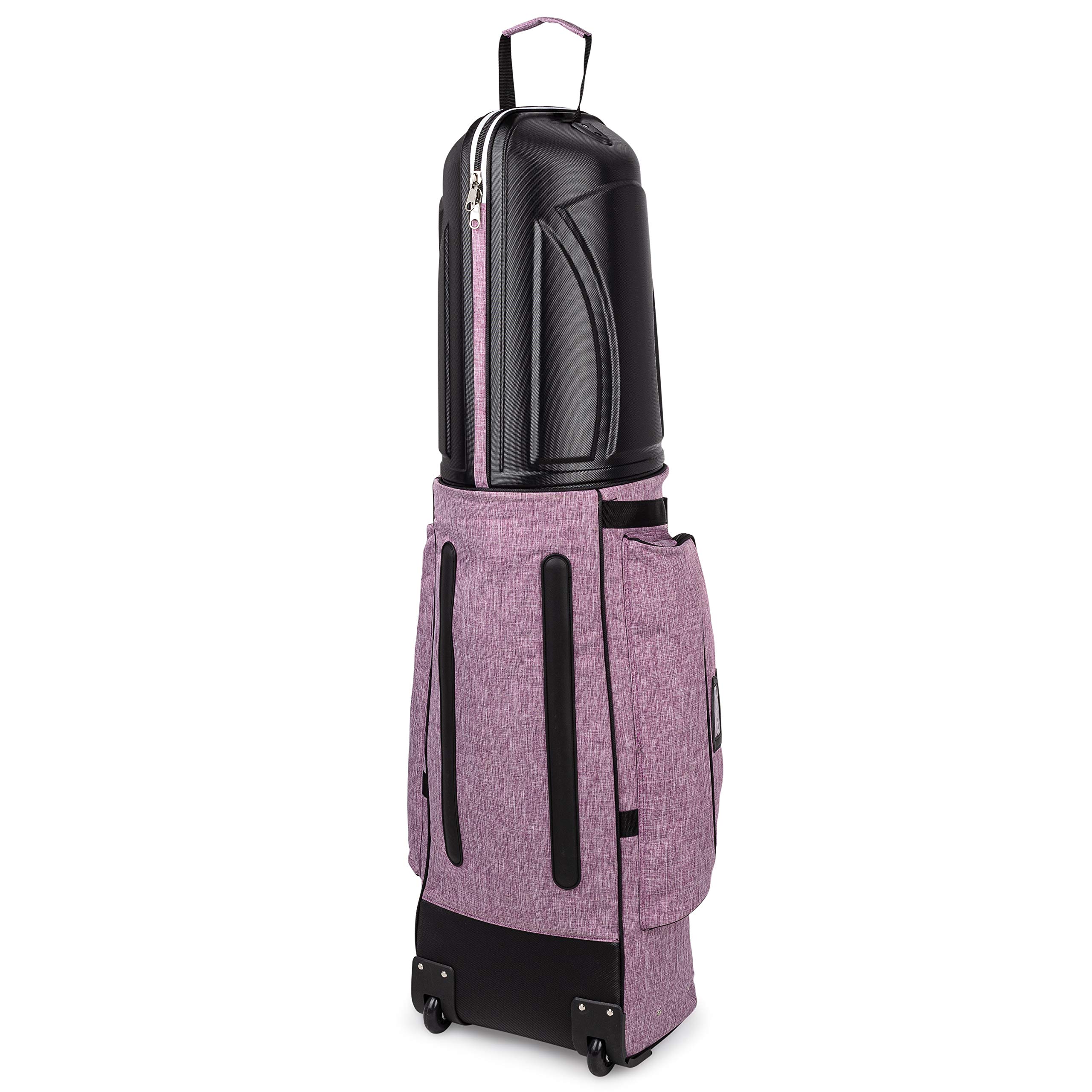 Founders Club Golf Travel Cover Luggage for Golf Clubs with ABS Hard Shell Top Travel Bag (Lavender)