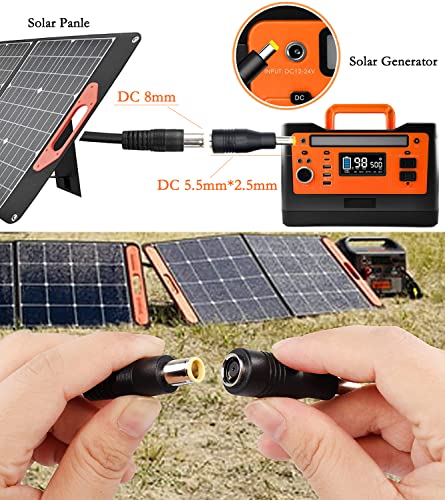 KarlKers 8mm Dc Power Plug, DC 8mm Adapter for Solar Panels, DC7909 Female to 5.5mm X 2.5mm Male Connector Solar Plug Adapter for Solar Generator Portable Power Station, Rechargeable Battery 3 Pack