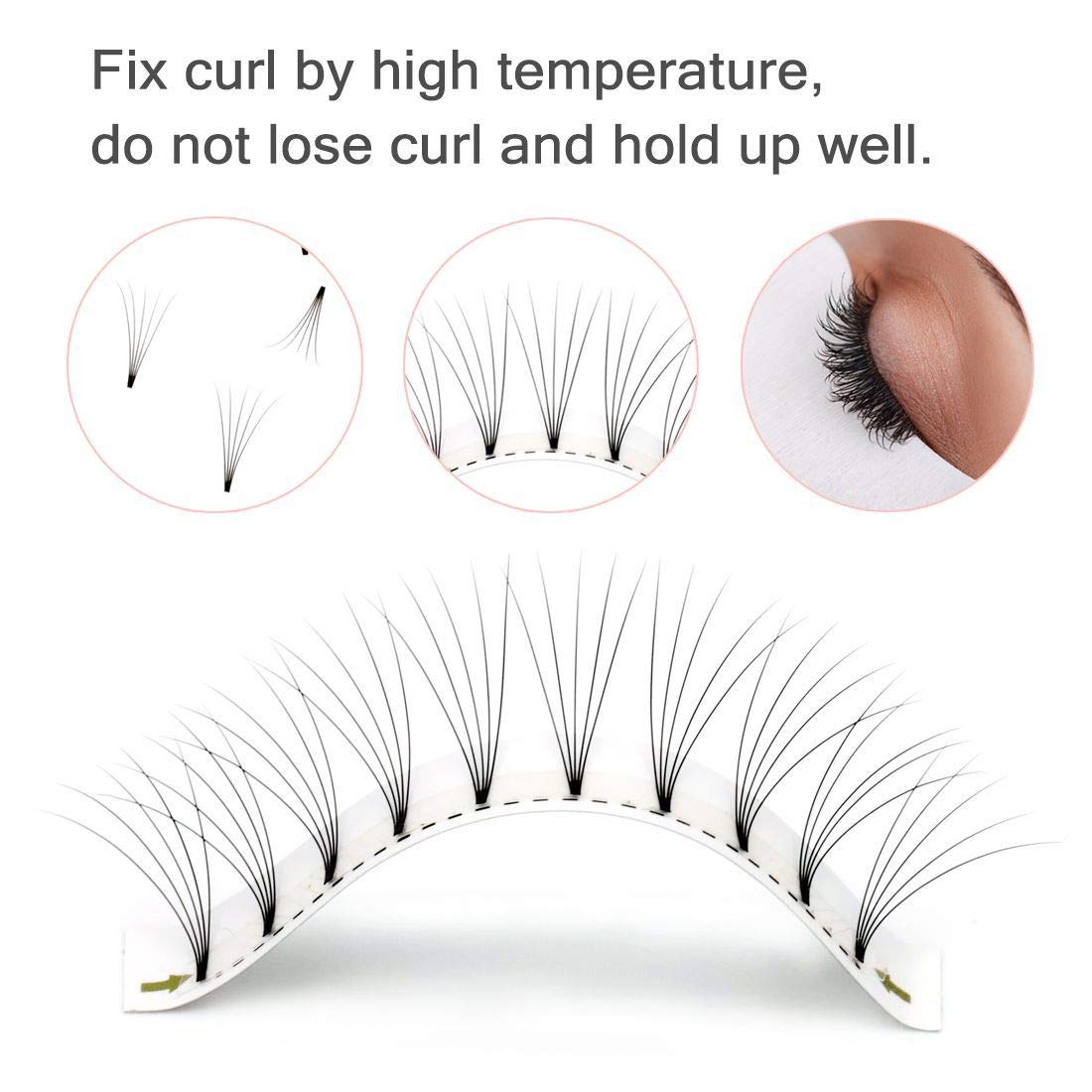 EMEDA Premade Fans Eyelash Extensions 5D Mix Tray 9-15mm Premade Volume Eyelash Extensions 0.07mm C Curl Hand Made Short Stem Mega Pre Made Fanned Volume Lash Extensions (5D 0.07 C 9-15mm Mixed)