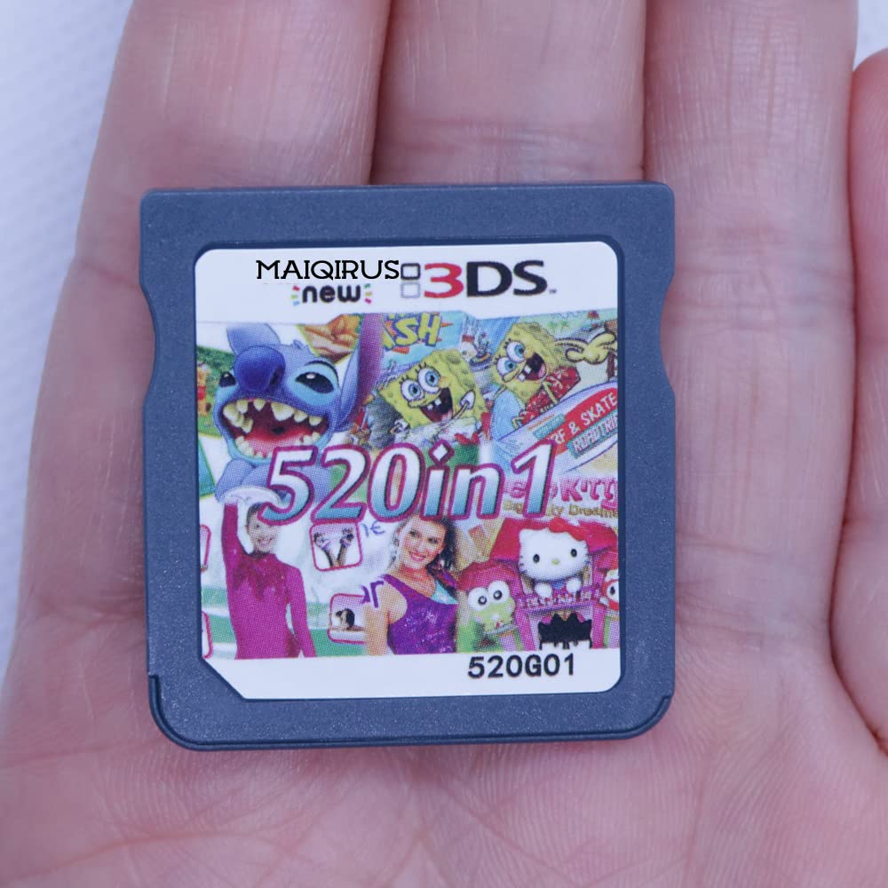 In 1 Nintendo Ds Game Cartridge 520 in 1 3Ds Game Pack Cartridge, Game Pack Card Super Combo for Most Nintendo DS / 2DS / 3DS Console (Reproduction)