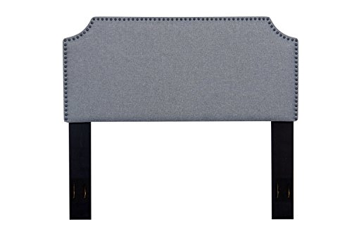 US Pride Furniture Modern Linen Fabric Upholstered Headboard with Elegant Button Tufted Design and Sturdy Wood Legs, Contemporary Bedroom Décor, Full/Queen, Grey