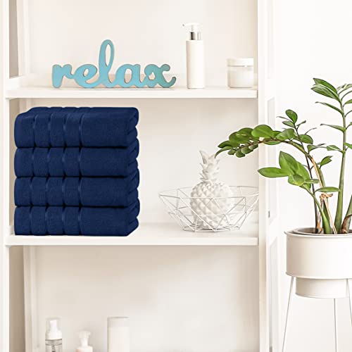 Utopia Towels 4 Pack Premium Viscose Oversized Bath Towels Set, 100% Ring Spun Cotton (27 x 54 Inches) Highly Absorbent, Quick Drying Shower Towels for Bathroom, Spa, Travel and Pool (Navy)