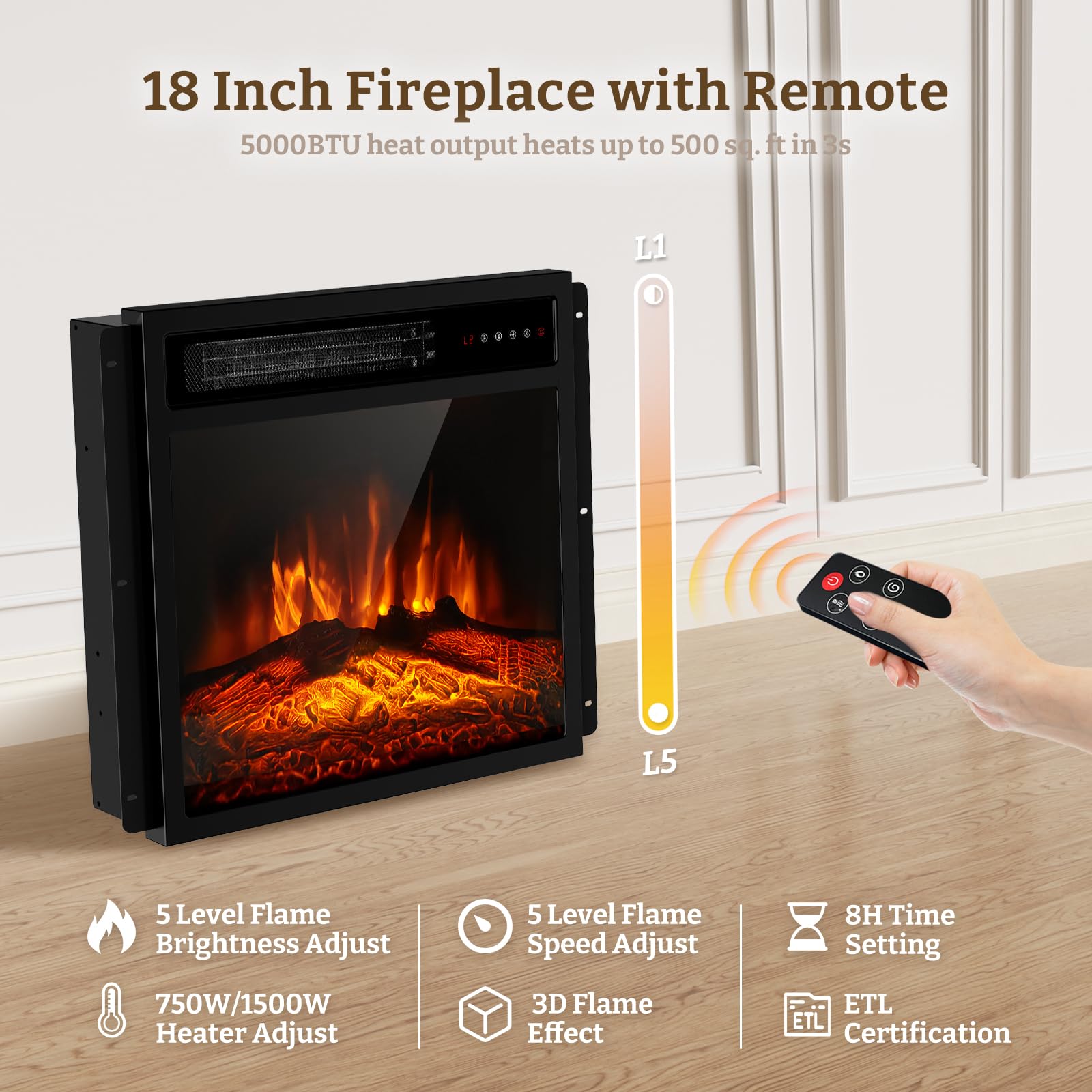 Eueiriup TV Stand with Fireplace