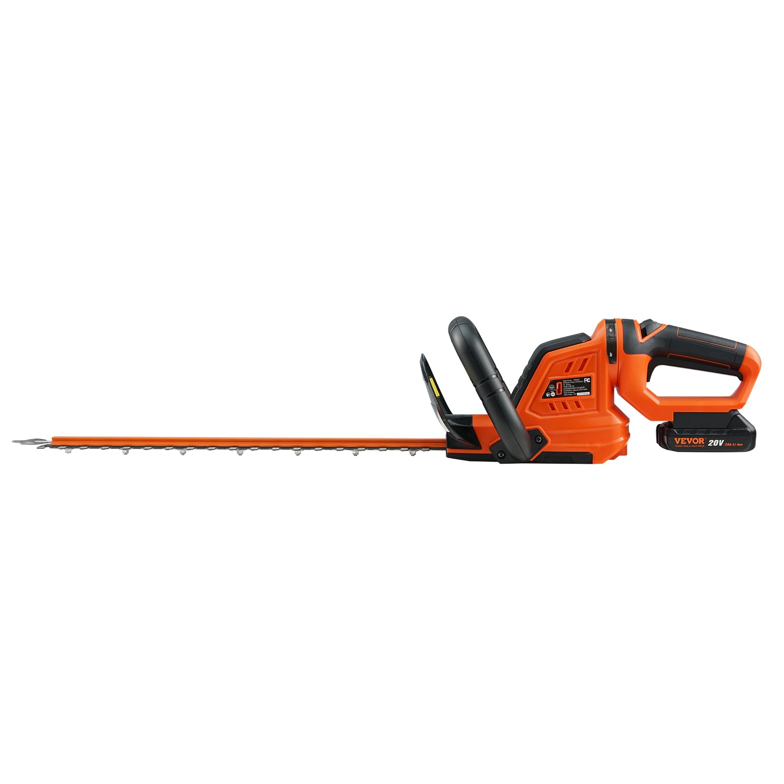 VEVOR Cordless Hedge Trimmer-20V Electric Bush Trimmer Kit with 18 inch Double-Edged Steel Blade, 180° Rotating Handle and Blade Cover for Your Safety(2.0Ah Battery & Fast Charger Included)