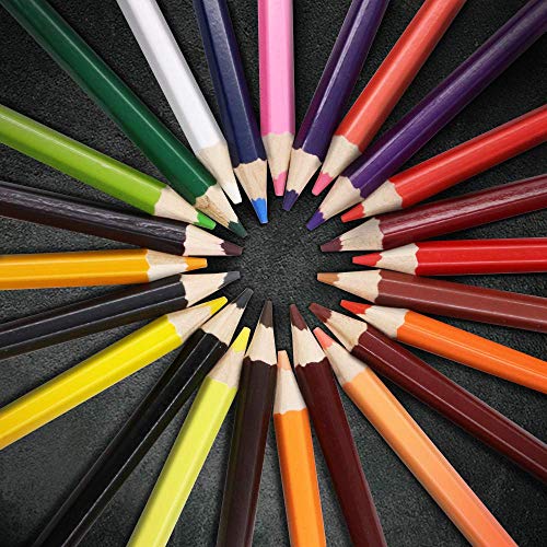 YOOUSOO Colouring Pencils, 24 Pcs Professional Coloured Pencils Drawing Pencils, Oil-based Artist Pencil Set, No Wax, Ideal for Sketching, Doodling, Painting, Writing, Pre-sharpenedâŚ