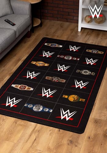 FUN.COM WWE Championship Belt Rug, World Wrestling Entertainment Front Doormat, Indoor Outdoor WWE Home Decor Door Mat ST