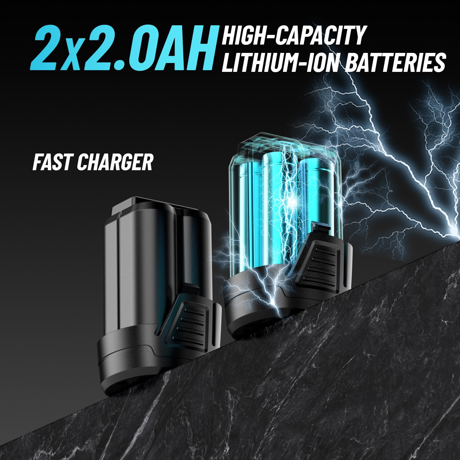 Seesii Impact Driver Kit, 16V Cordless Impact Driver Set w/Max Torque 1240 In-lbs,1/4" Hex Chuck Power Impact Drill w/Two 2.0Ah Battery, 0-2700RPM Variable Speed, 20Pcs Drill Bits, QH140