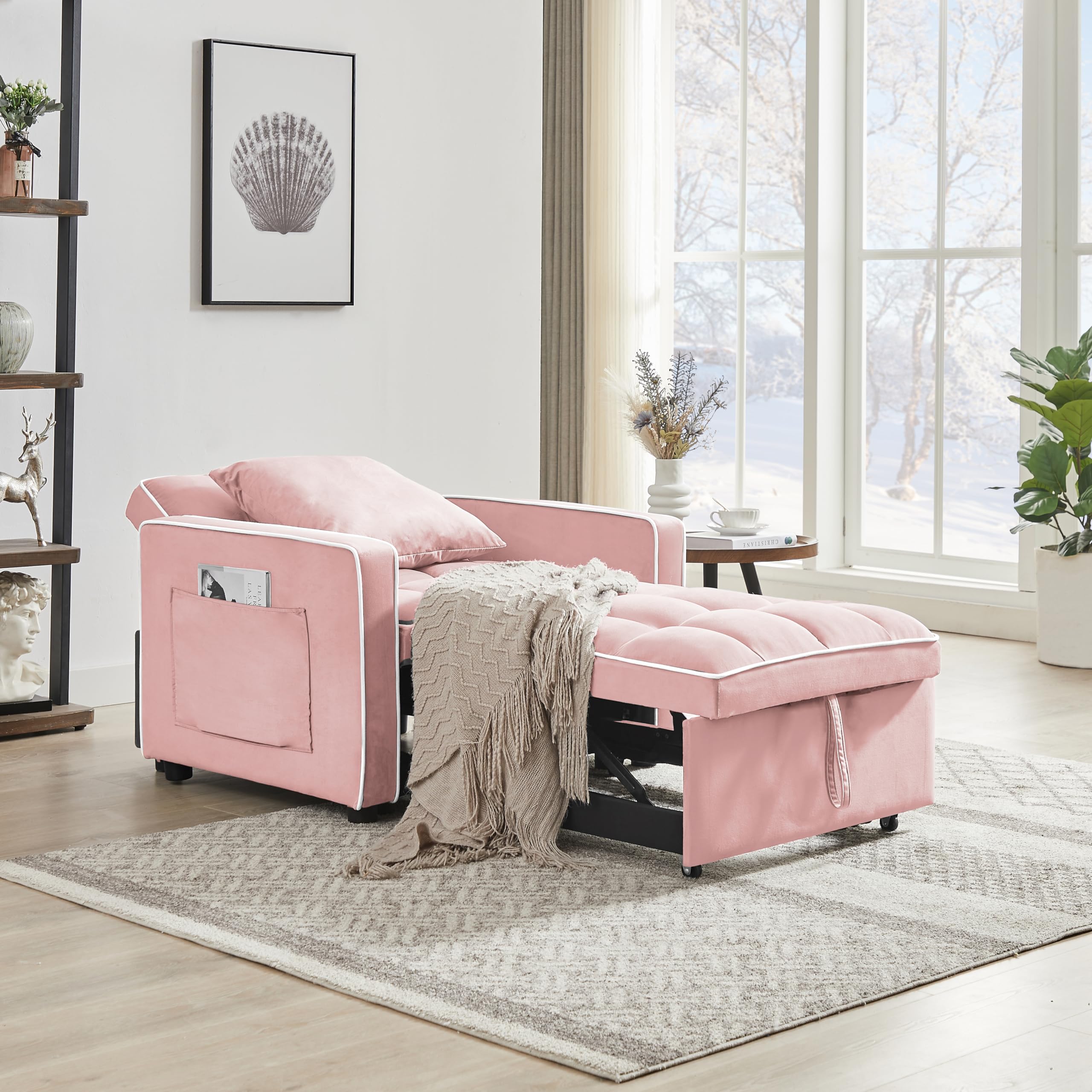 NicBex Fairy-SF-00027-LWJ Sofabed, 35.43"x33.85"x31.1", Pink