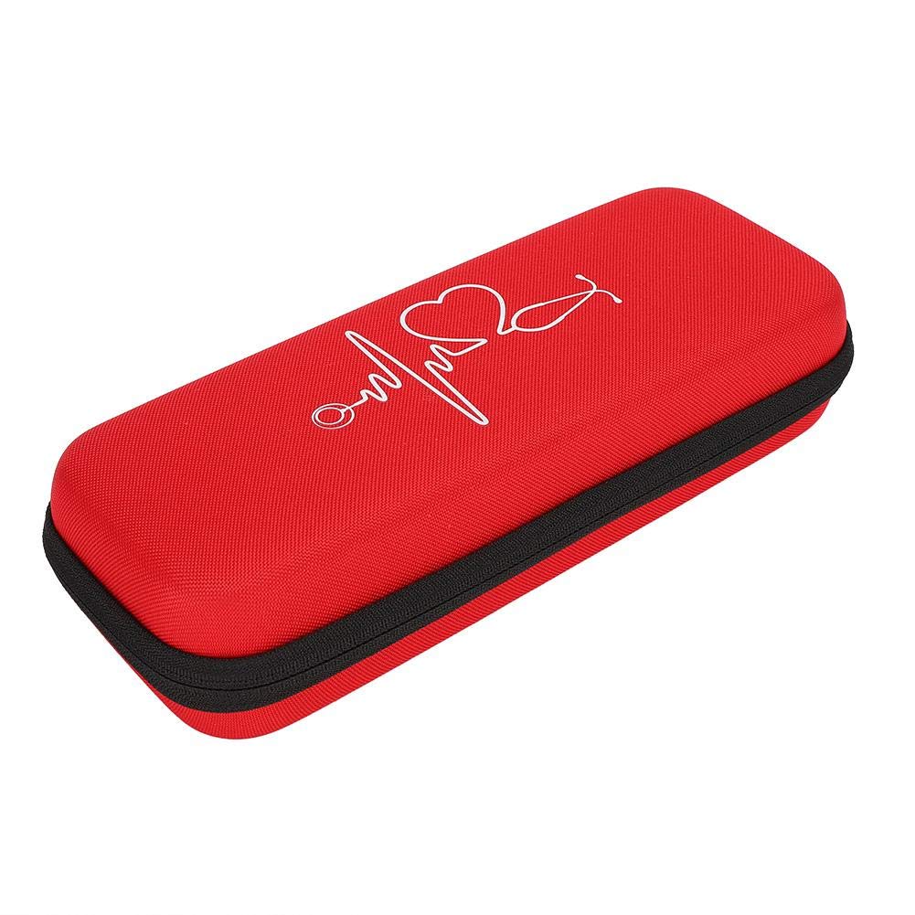 Stethoscope Carrying Case, Stethescopencase Case, Stethescopencase Holder, Portable Household Stethoscope Storage Box Organizer Case Storage Bag Container(Red)