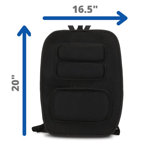 FOMI Firm Lumbar Orthopedic Back Support | Gel and Foam Thoracic Support Pillow for Office, Car, Kitchen | Sciatica and Tailbone Pain Relief | Upper and Lower Back Posture Cushion
