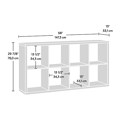 Sauder Miscellaneous Storage 8-Cube Organizer, L: 29.84" x W: 13.03" x H: 57.87", Mystic Oak