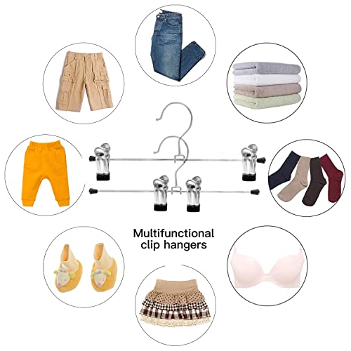 Skirt Hangers with Clips - Pants Hangers 36 Pack Metal Hangers for Pants Jeans Skirt Clip Hangers for Pants Heavy Duty