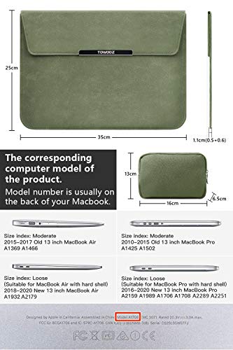 TOWOOZ MacBook Air M2 Sleeve Waterproof Thin Laptop Sleeve Case Compatible with 2022 M2 Chip MacBook Air 13.6 Inch A2681 / MacBook Air 13-13.6 Inch/MacBook Pro 13-14 Inch, with Accessory Pouch